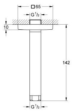 GROHE 27485000 - ΒΡΑΧΙΟΝΑΣ ΟΡΟΦΗΣ 16cm ΓΙΑ ΚΕΦΑΛΗ ΝΤΟΥΣ