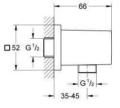 GROHE 27704 CUBE - ΕΠΙΤΟΙΧΗ ΠΑΡΟΧΗ ΝΕΡΟΥ