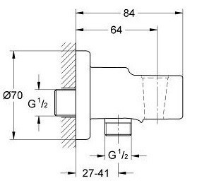 GROHE 28628 - ΕΠΙΤΟΙΧΗ ΠΑΡΟΧΗ ΝΕΡΟΥ ΜΕ ΣΤΗΡΙΓΜΑ ΤΗΛΕΦΩΝΟΥ