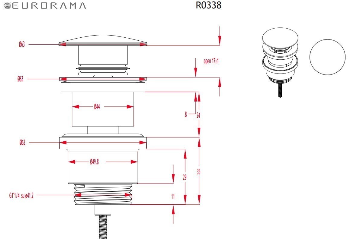 ΒΑΛΒΙΔΑ ΝΙΠΤΗΡΑ ΜΠΡΟΝΖΕ EURORAMA R0338-220 BRONZE CLIC-CLAC