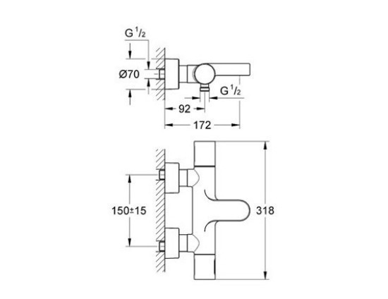 GROHE 34276 GROHTHERM 3000 COSMOPOLITAN- ΜΠΑΤΑΡΙΑ ΘΕΡΜΟΣΤΑΤΙΚΗ (ΚΟΡΜΟΣ)